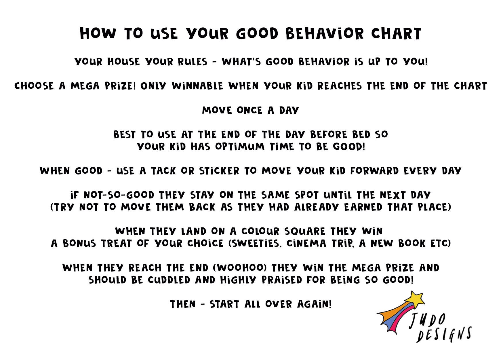 Printable Good Behavior Chart - Pink - Etsy