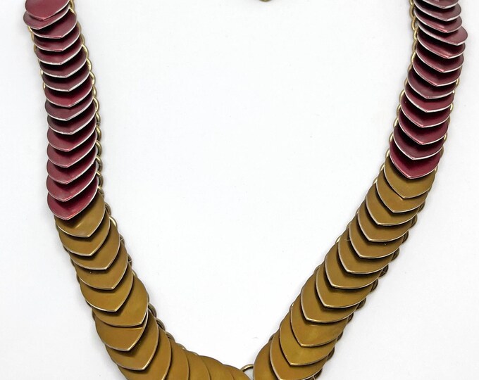 Bronze and Red Dragon Scale Chainmaille Necklace - Etsy