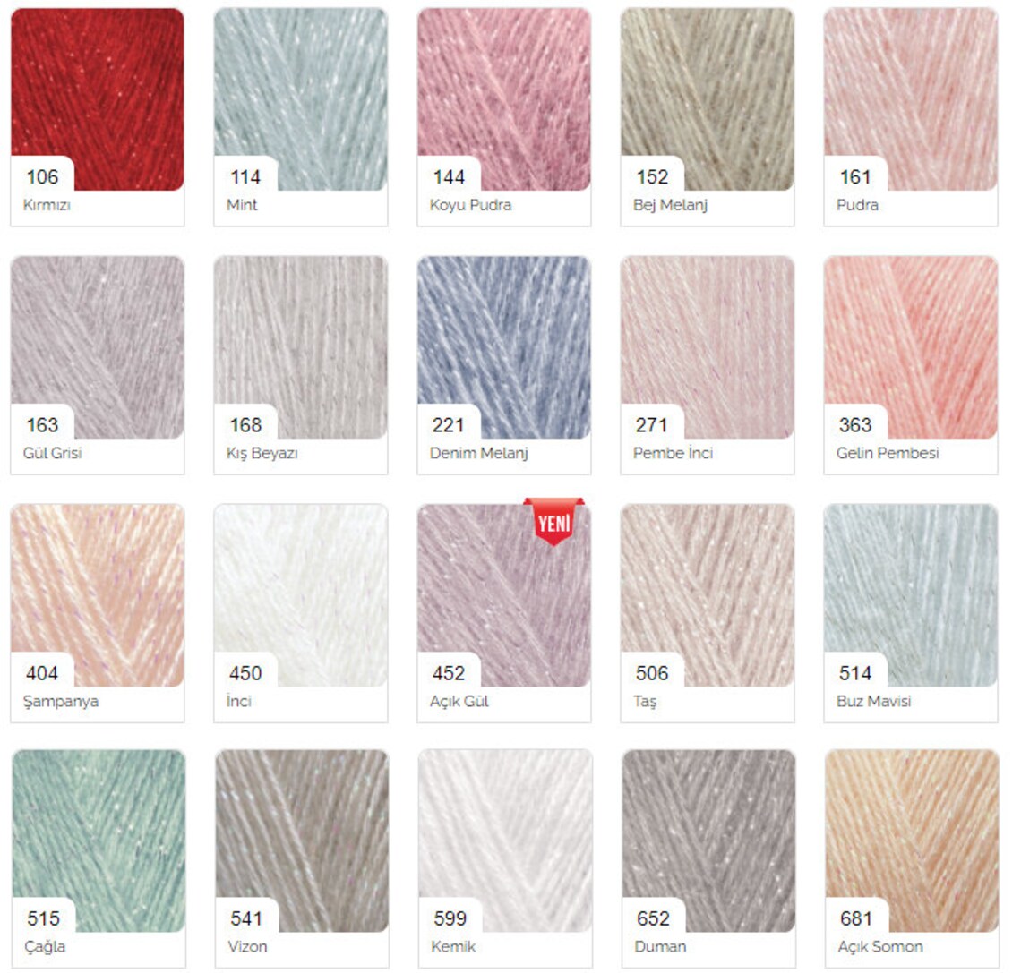 Alize Angora Gold Simli Silvery Knitting Yarn Acrylic Yarn - Etsy