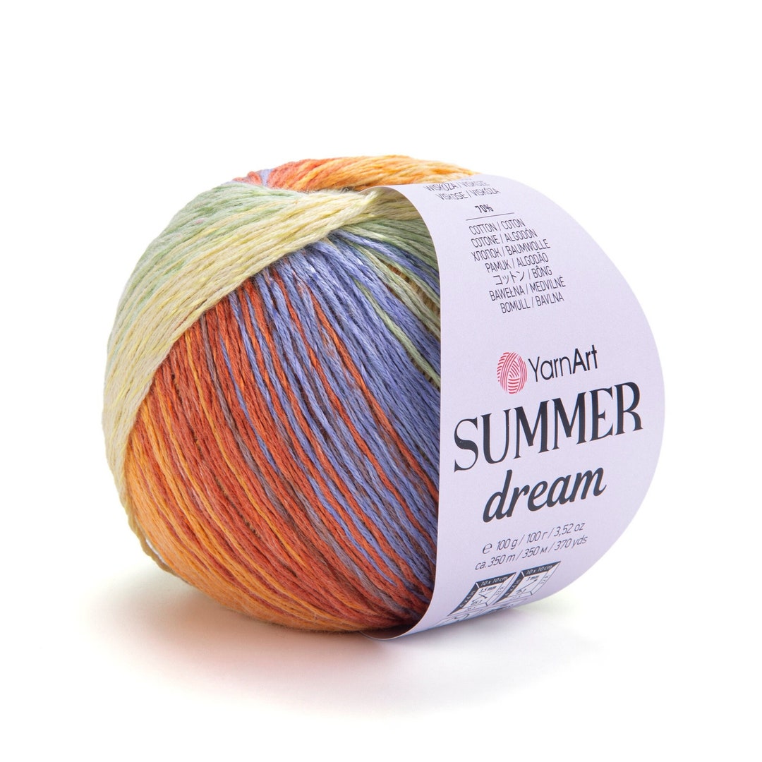 Yarnart Summer Dream, Glittery Yarn, Multicolor Knitting Yarn, Summer ...