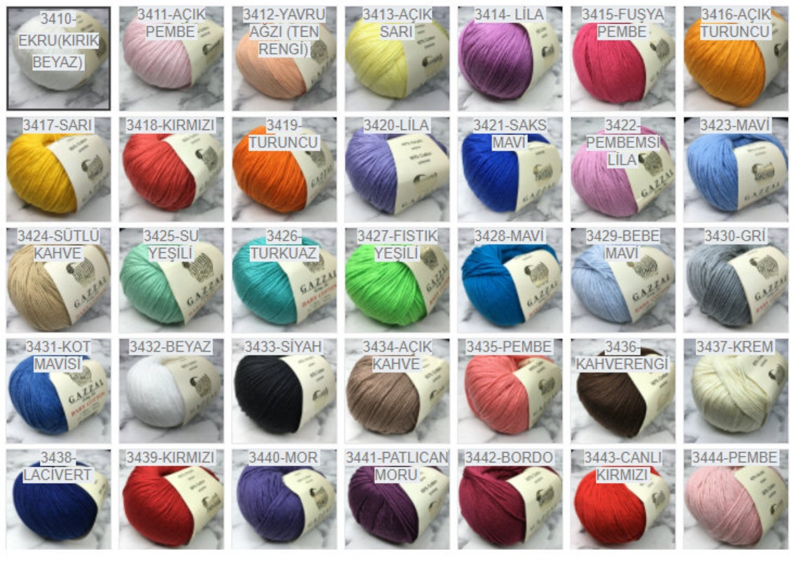 Gazzal Baby Cotton Cotton Yarn Knitting Yarn Crochet Yarn | Etsy