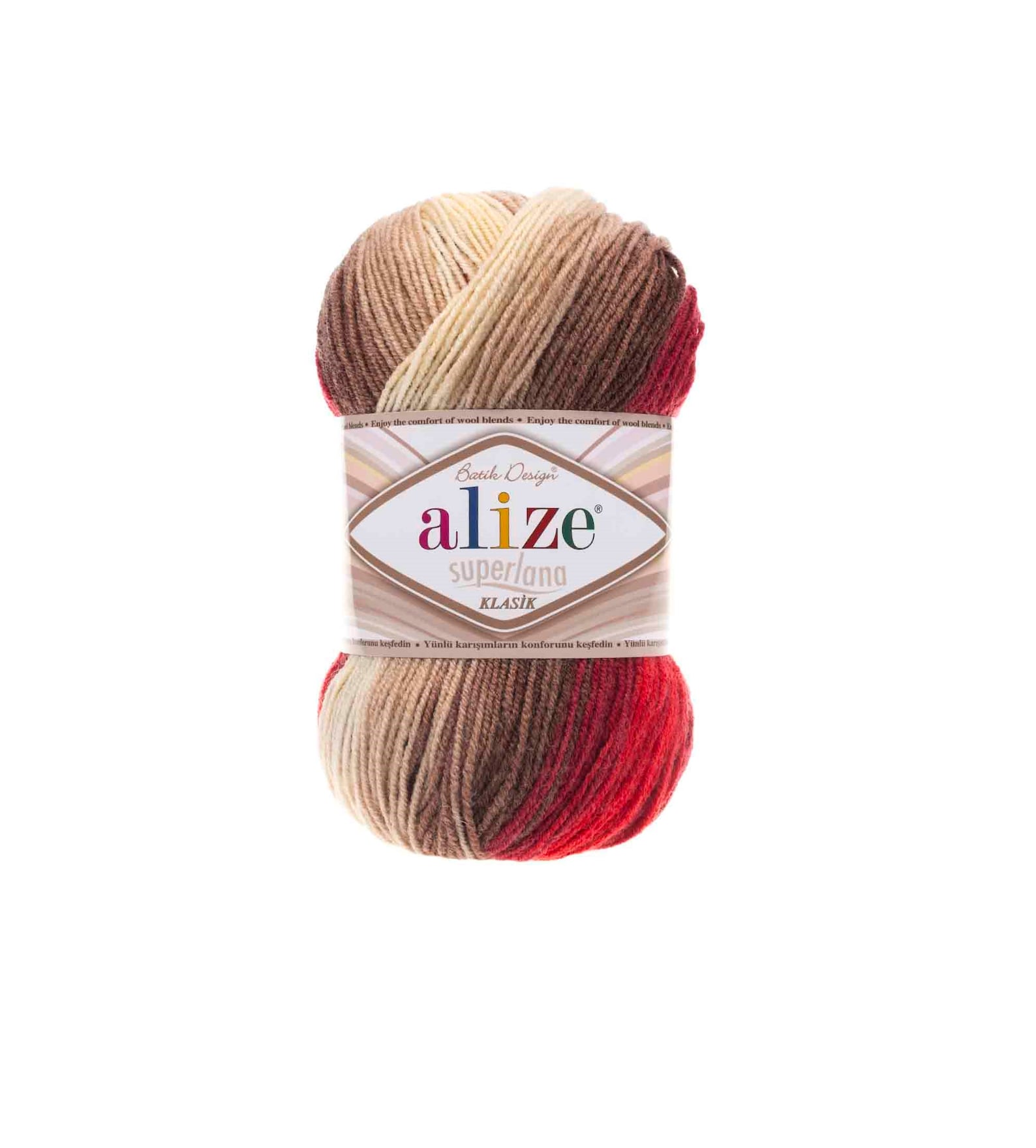 Alize Superlana Klasik Batik Knitting Yarn Crochet Yarn - Etsy