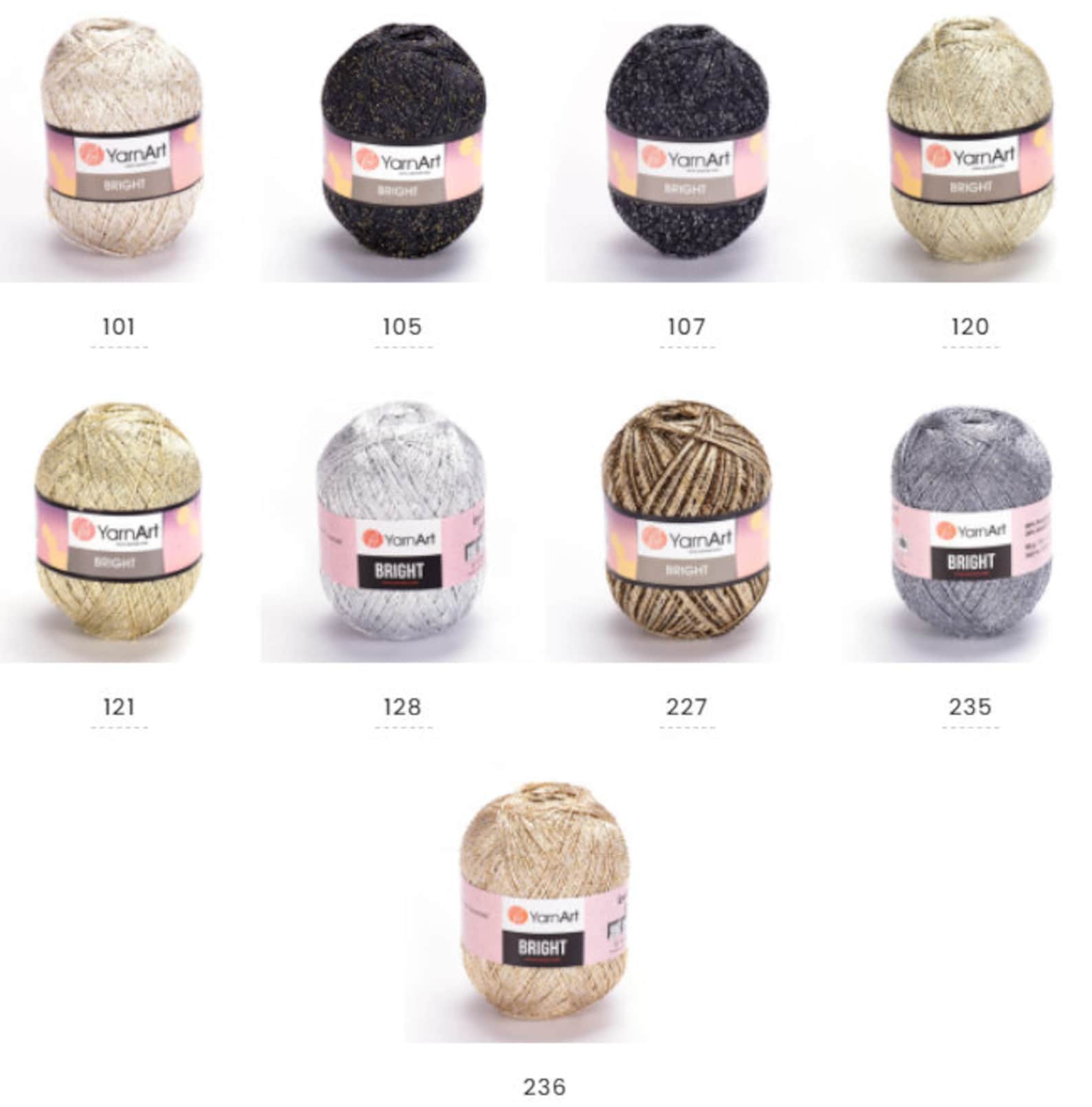 Yarnart Bright, Glitzy Yarn, Metallic Yarn, Glittery Yarn, Sparkly Yarn ...