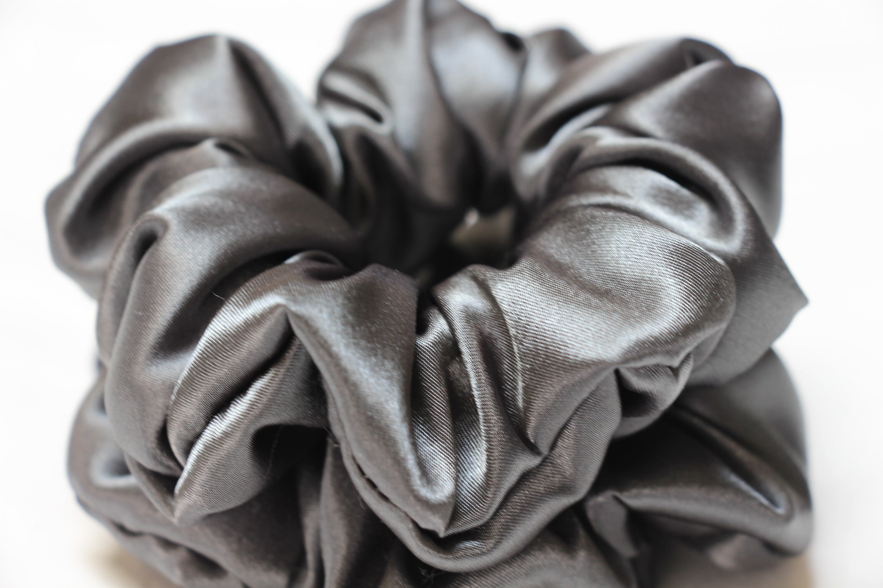 Gray Satin Scrunchie Luxurious Scrunchies Boho Chic Satin | Etsy