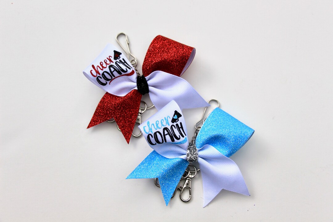 Cheer Coach Bow Keychain Key Ring Purse Charm With Extra Clasps ...