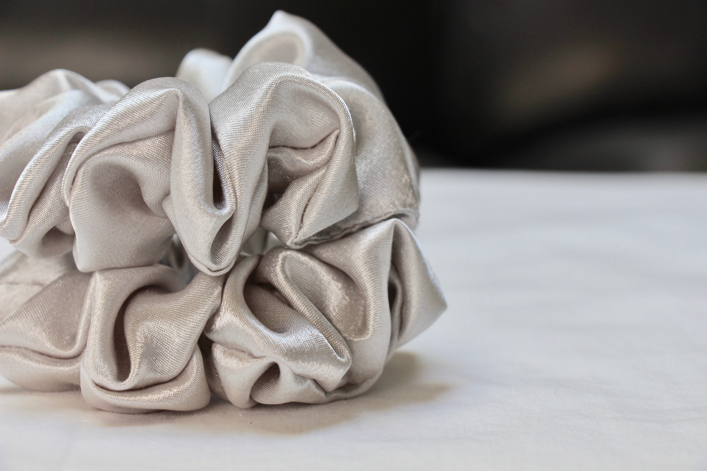 Silver Satin Scrunchie Luxurious Scrunchies Boho Chic Satin - Etsy