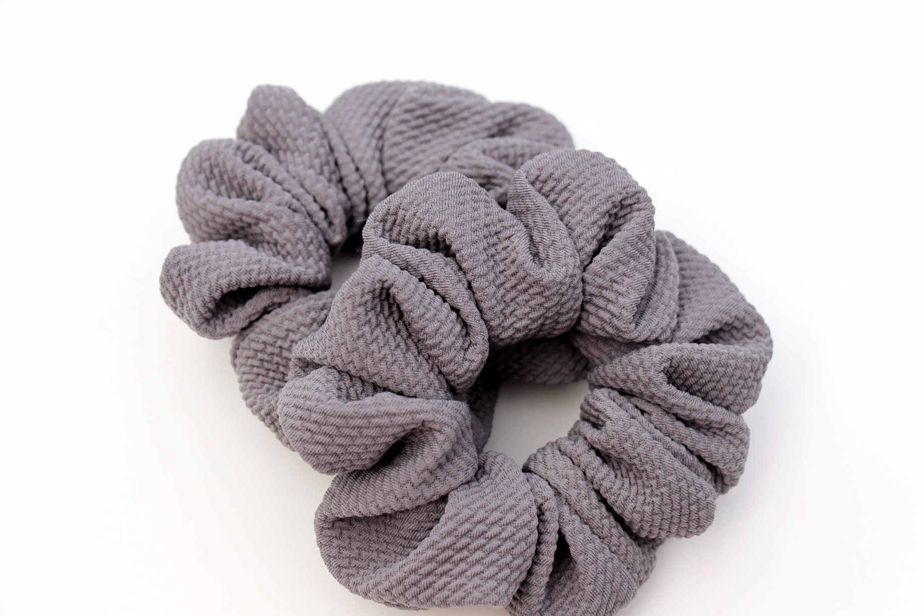 Textured Knit Scrunchie Light Grey Textured Scrunchie Boho | Etsy