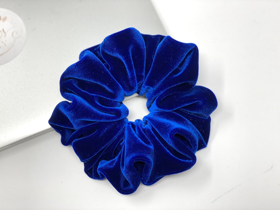 Extra Large Velvet Scrunchie - Royal Blue | Jumbo Full Oversized Thick ...