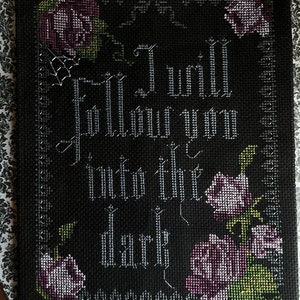 Gothic Floral Cross Stitch Pattern, Gothic Art, Gothic Decor, Floral ...