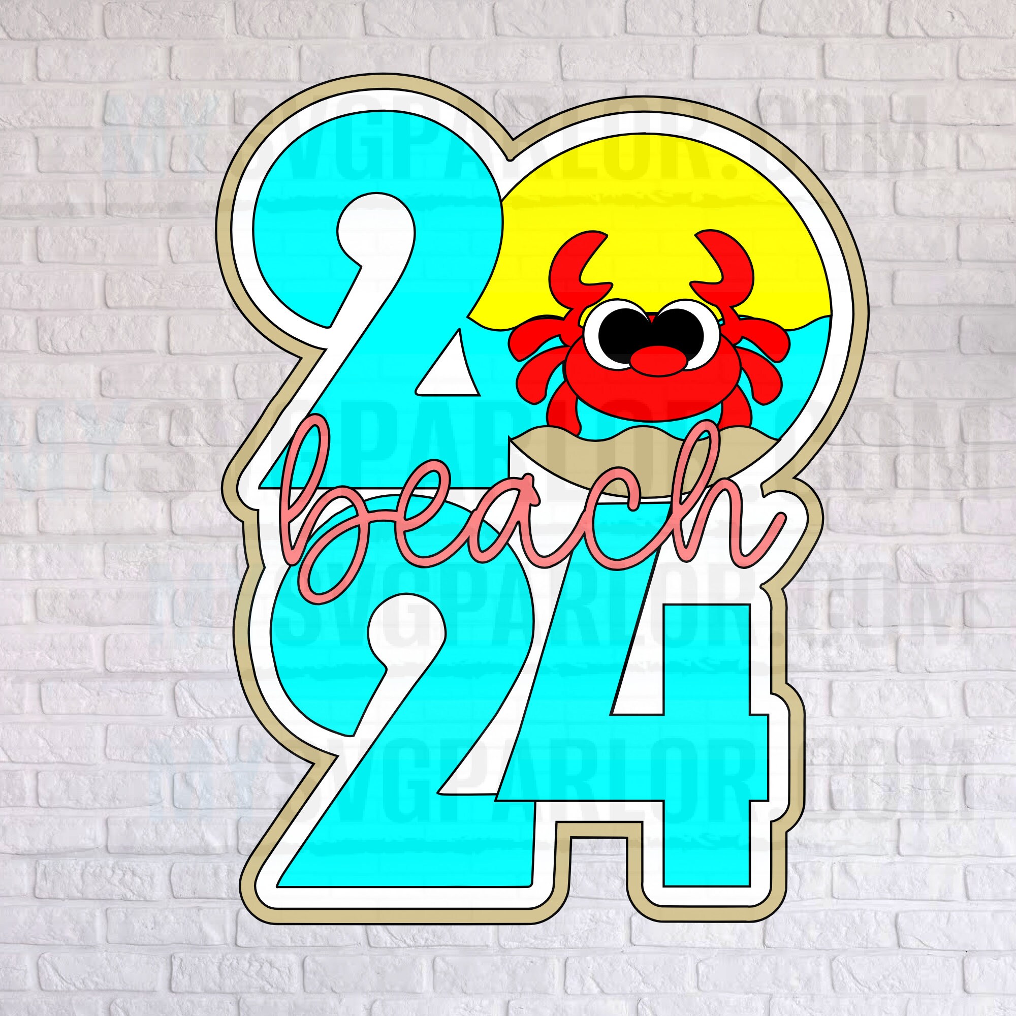 SVG 2024 Beach Title Cutting File Title for Scrapbooking Paper Piecing ...