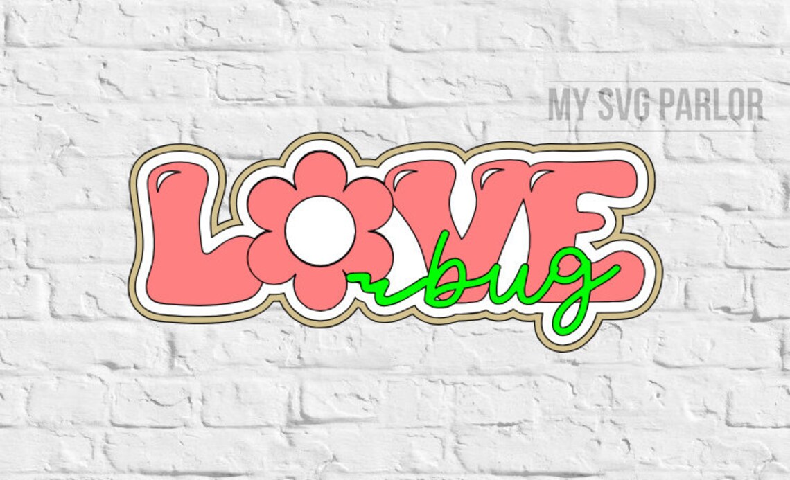 SVG Love Bug Cutting File Title for Scrapbooking Paper Piecing Download ...
