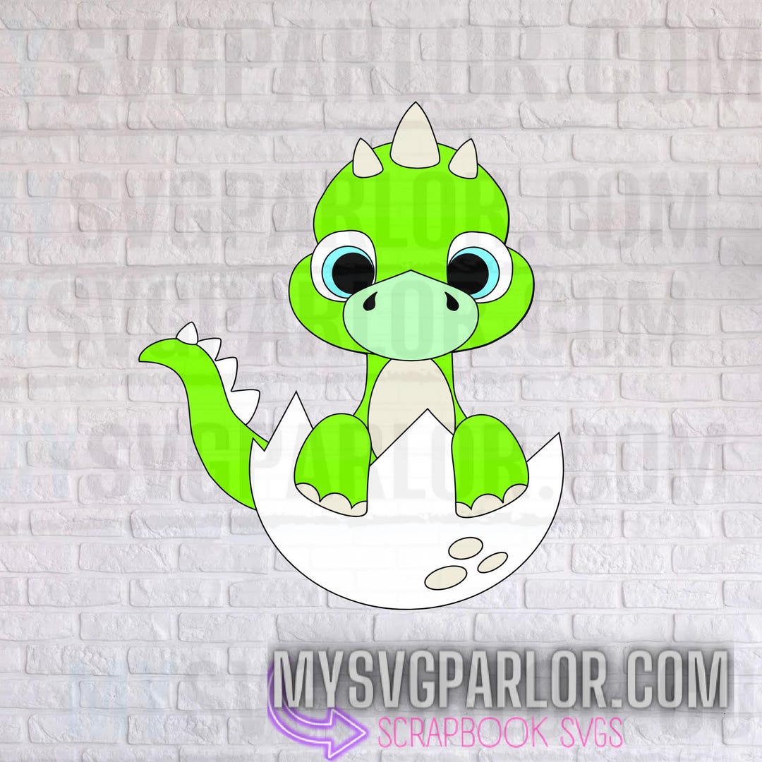 SVG Baby Dinosaur Cutting File Triceratops Trex Dino for Scrapbooking ...