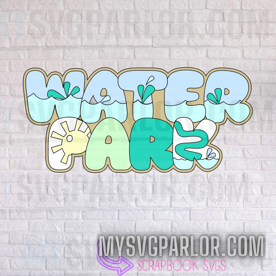 Waterpark SVG Title Cutting File: Scrapbook Vacation Design (download ...