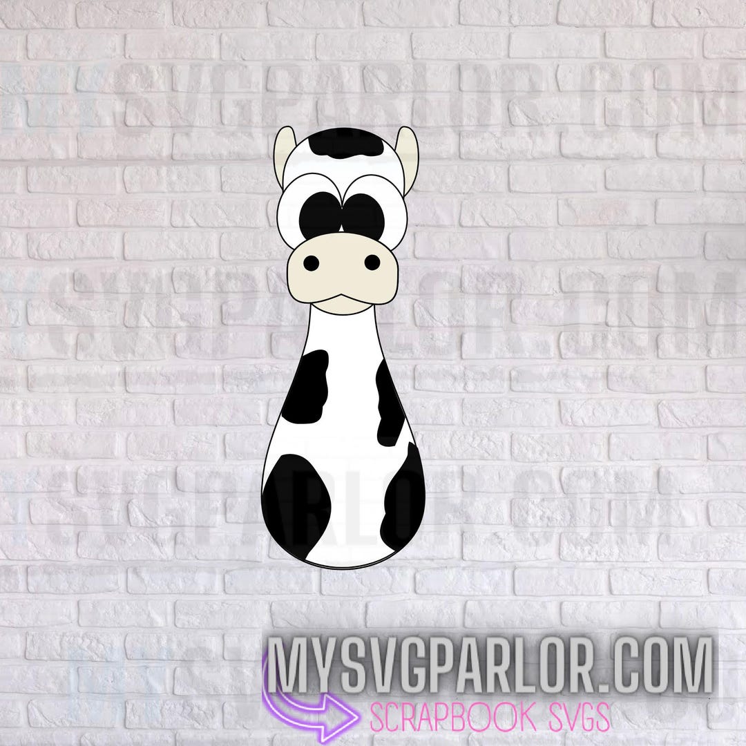 SVG Cow Cutting File Baby Farm Dairy Cow Animal Bowling Pin Shape for ...