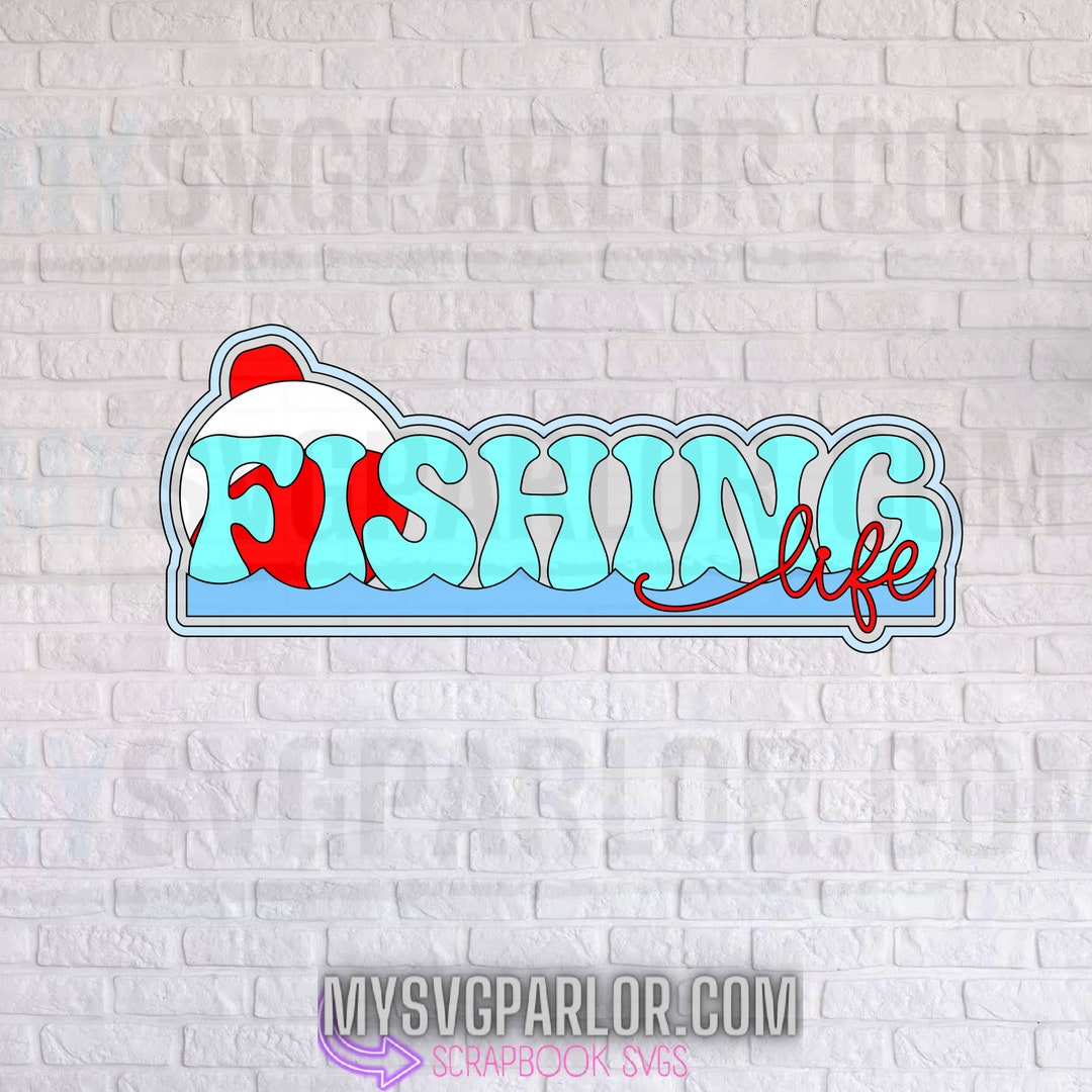 SVG Fishing Title Cutting File Title for Scrapbooking Paper Piecing ...