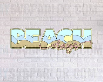 SVG Beach Cutting File Title for Scrapbooking Paper Piecing Download ...