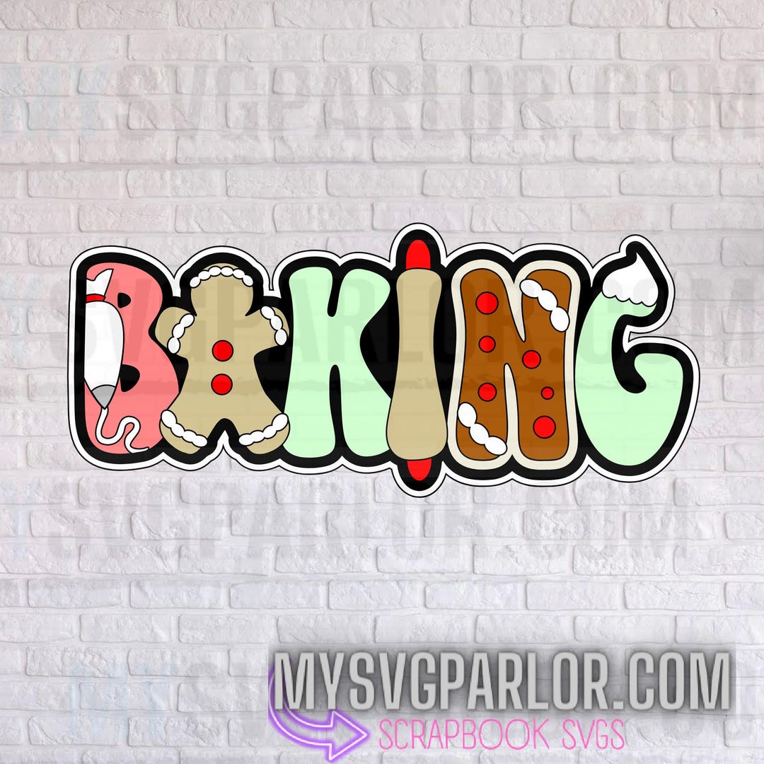 SVG Christmas Baking Title Cutting File Title for Scrapbooking Paper ...