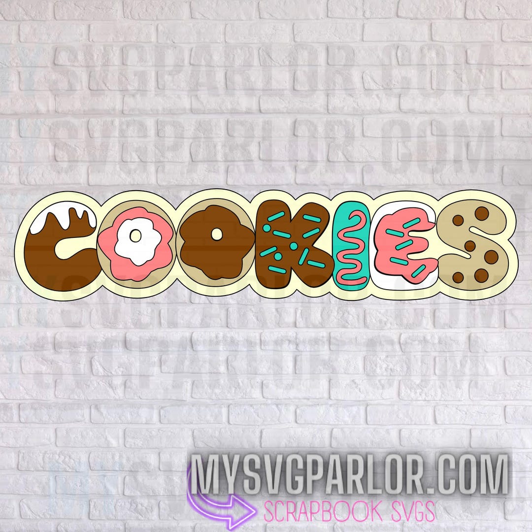 SVG Cookies Scrapbook Title Cutting File Title for Scrapbooking Paper ...