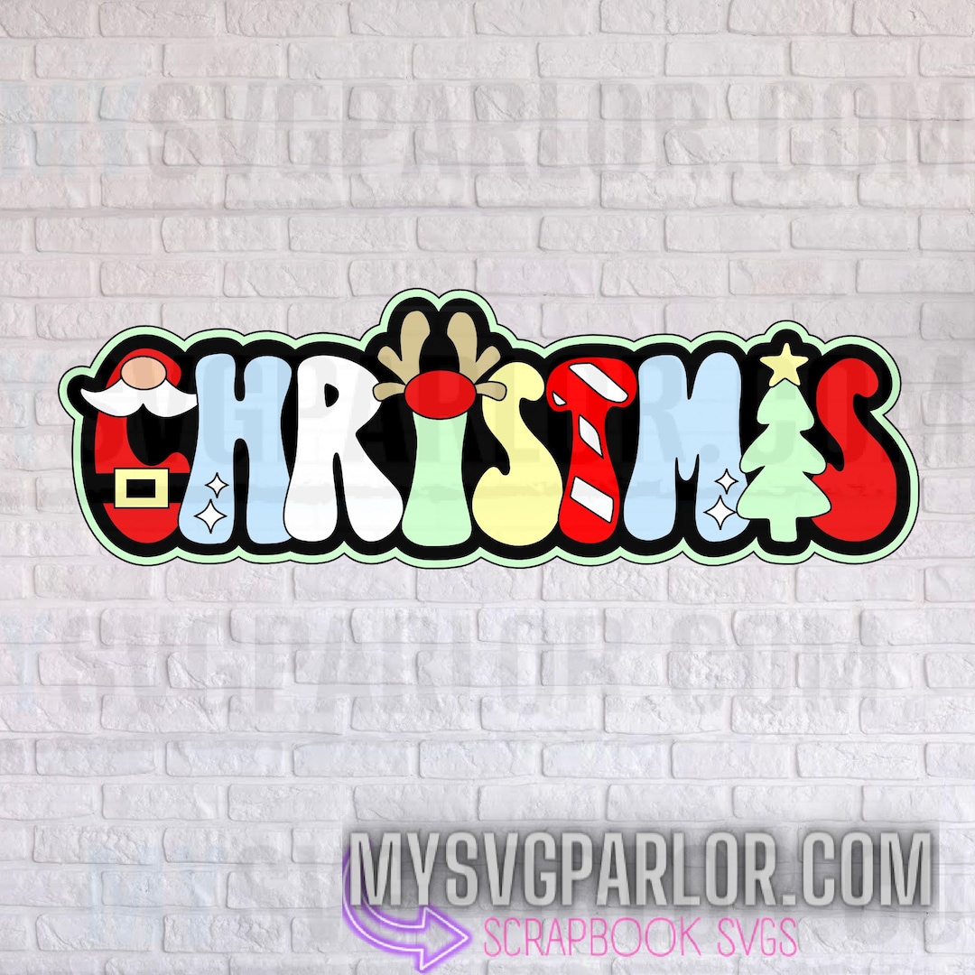 SVG Christmas Title Cutting File for Scrapbooking Cards Signs and More ...
