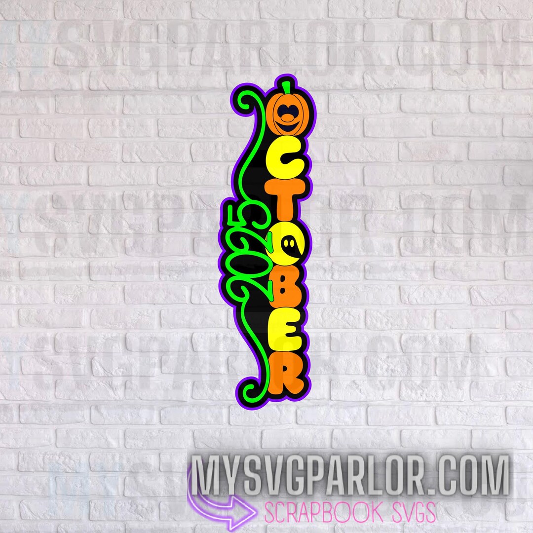 2025 October SVG File: Slimline Vertical Scrapbooking Card (digital ...