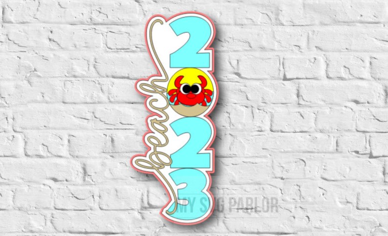 SVG Beach Cutting File Title beach 2023 for Scrapbooking Paper Piecing ...