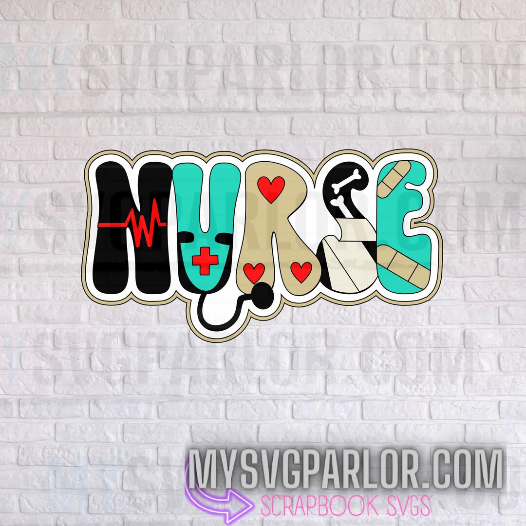 SVG Nurse Cutting File Title. Medical Hospital Theme for Scrapbooking ...