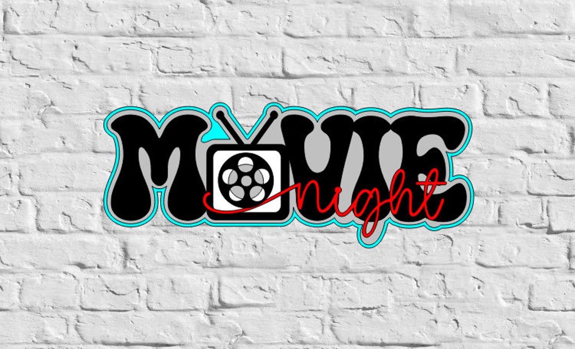 SVG Movie Night Title Cutting File Title for Scrapbooking Paper Piecing ...