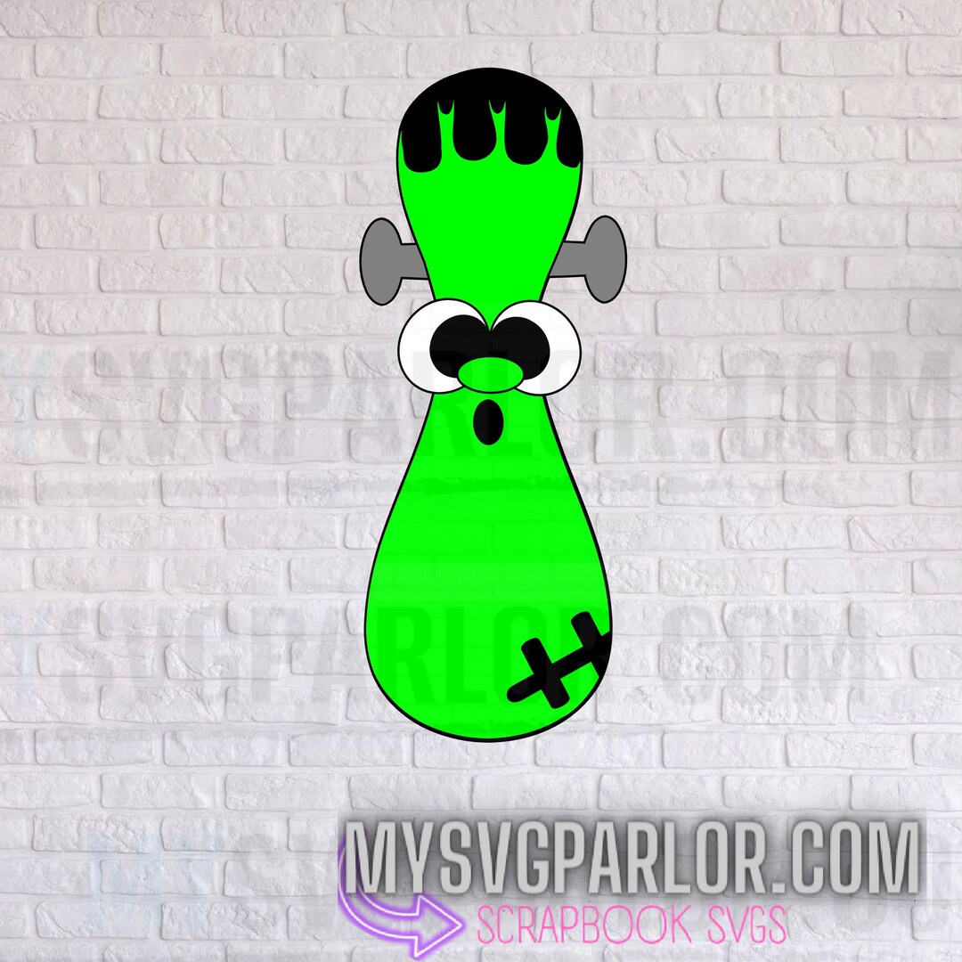 Halloween Frankenstein Bowling Pin SVG Cutting File (digital Download ...