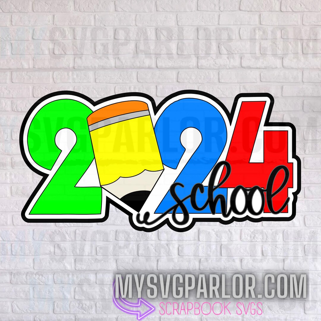 SVG School 2024 Title Cutting File Title for Scrapbooking Cards and ...