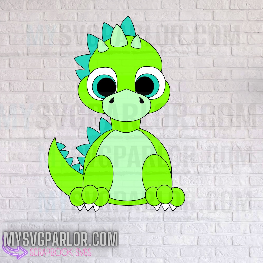 SVG Baby Dinosaur Cutting File Chubby Dino for Scrapbooking Cards Cake ...