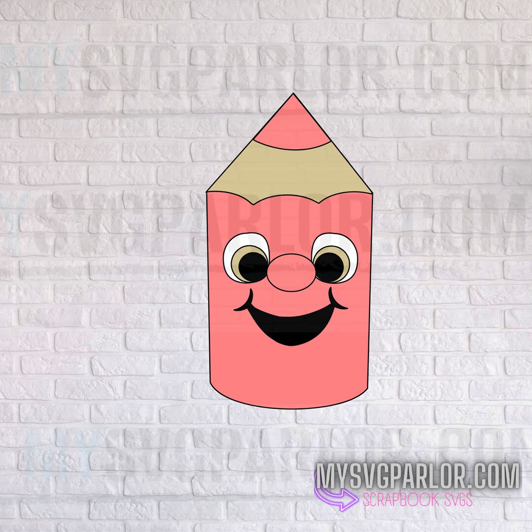SVG Colored Pencil File Cartoon Happy Pencil School for Scrapbooking ...