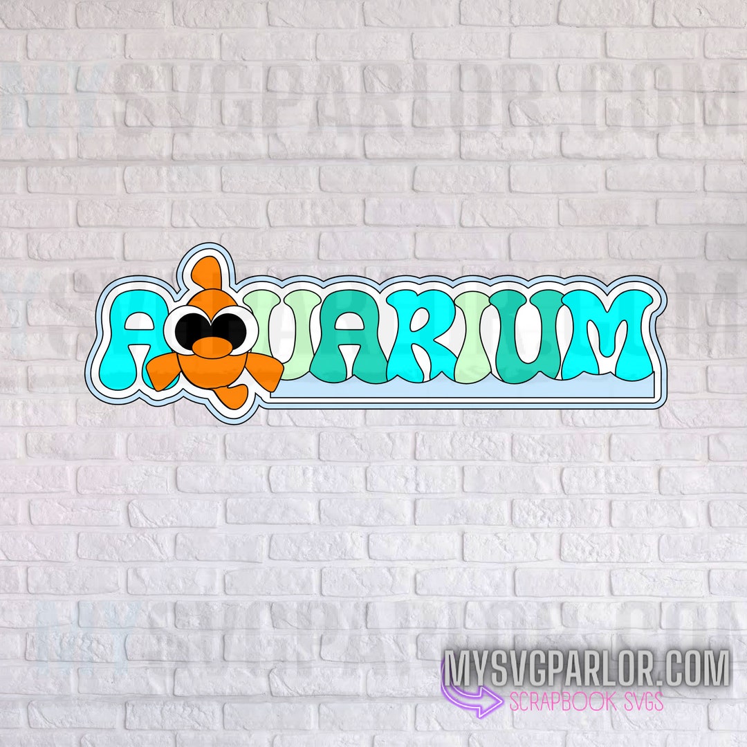 SVG Aquarium SCRAPBOOK Title Fish Vacation Theme Cutting File Title for ...