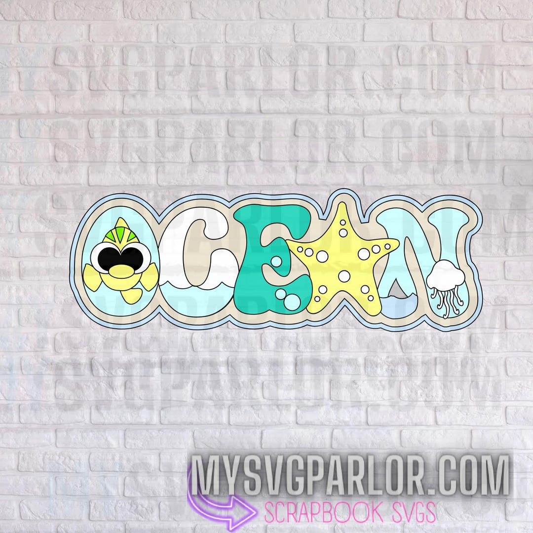 Ocean Scrapbook Title SVG Cutting File (digital Download) - Etsy