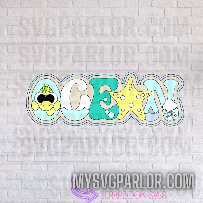 Ocean Scrapbook Title SVG Cutting File (digital Download) - Etsy