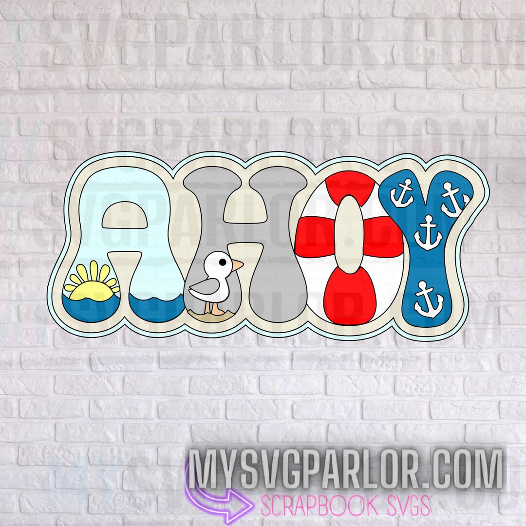 Ahoy SVG: Nautical Cruise Scrapbook Title (digital Download) - Etsy