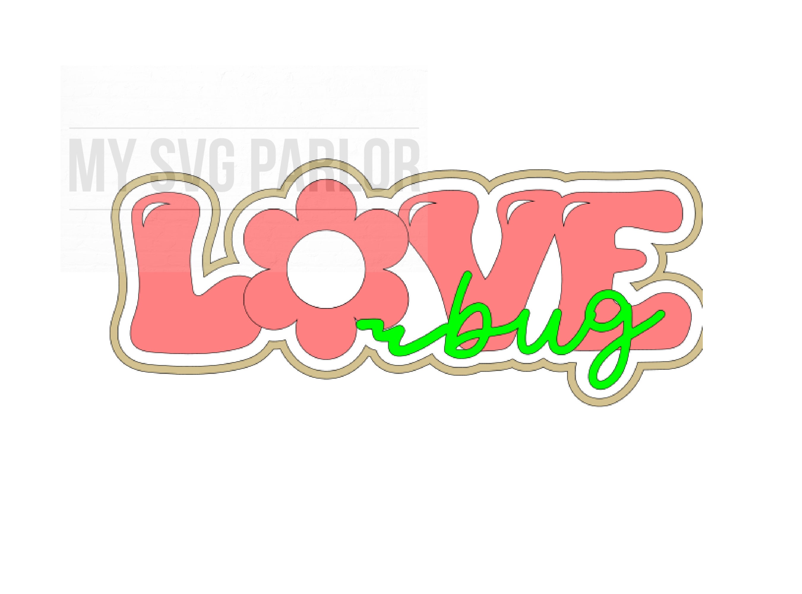 SVG Love Bug Cutting File Title for Scrapbooking Paper Piecing Download ...