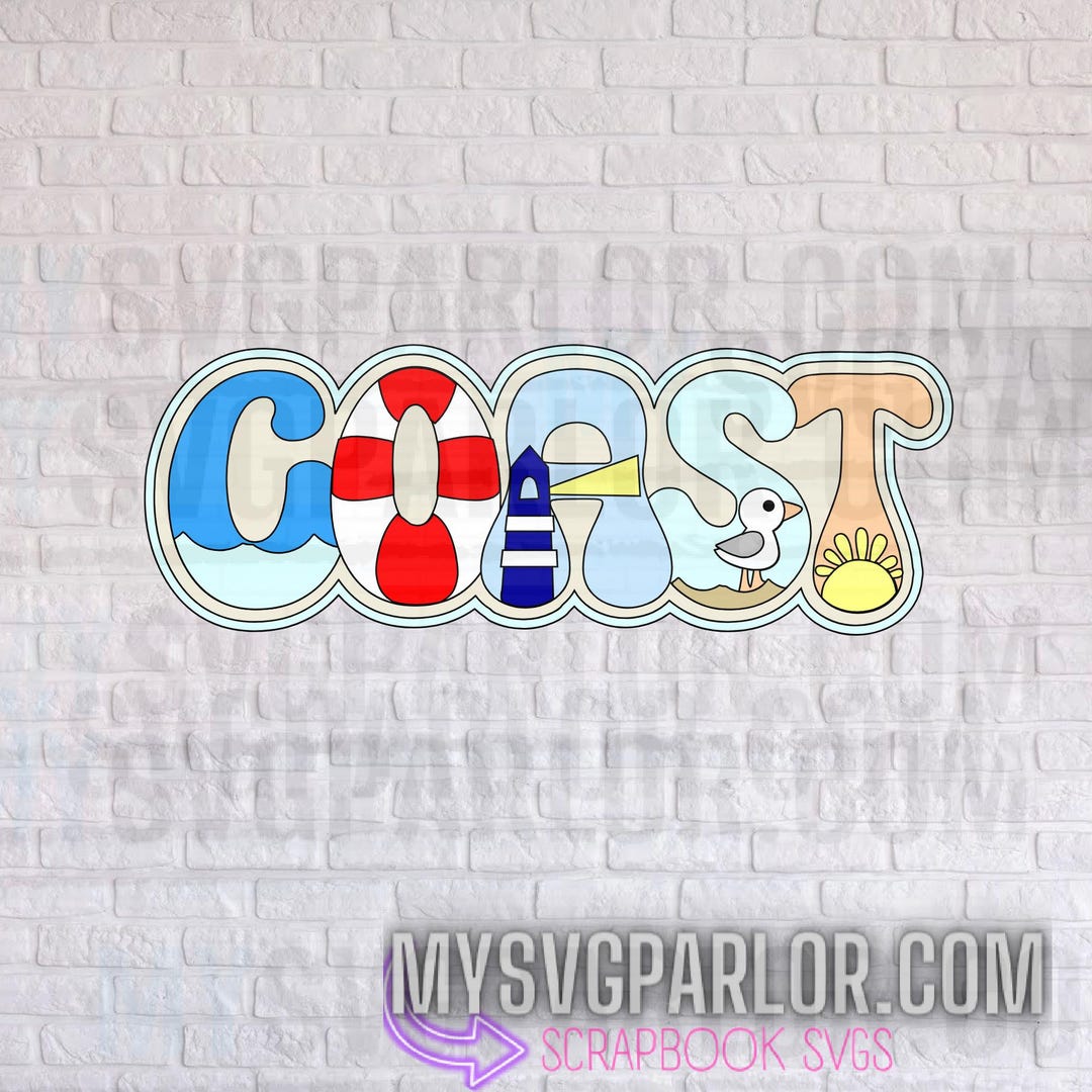 Coast SVG Scrapbook Title Cutting File (digital Download) - Etsy