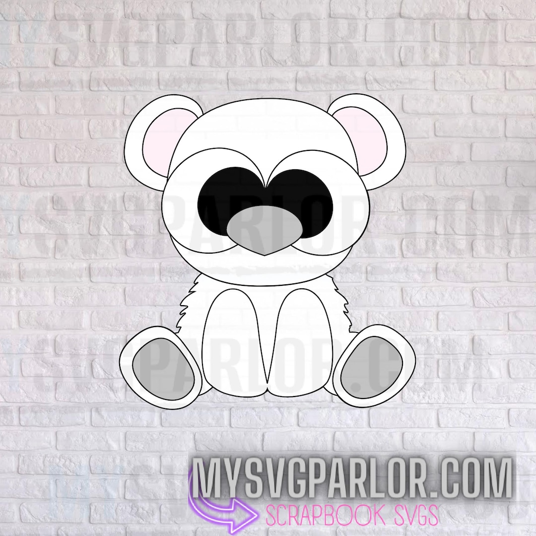 Polar Bear SVG: Baby Bear Cutting File for Cards, Scrapbooking ...