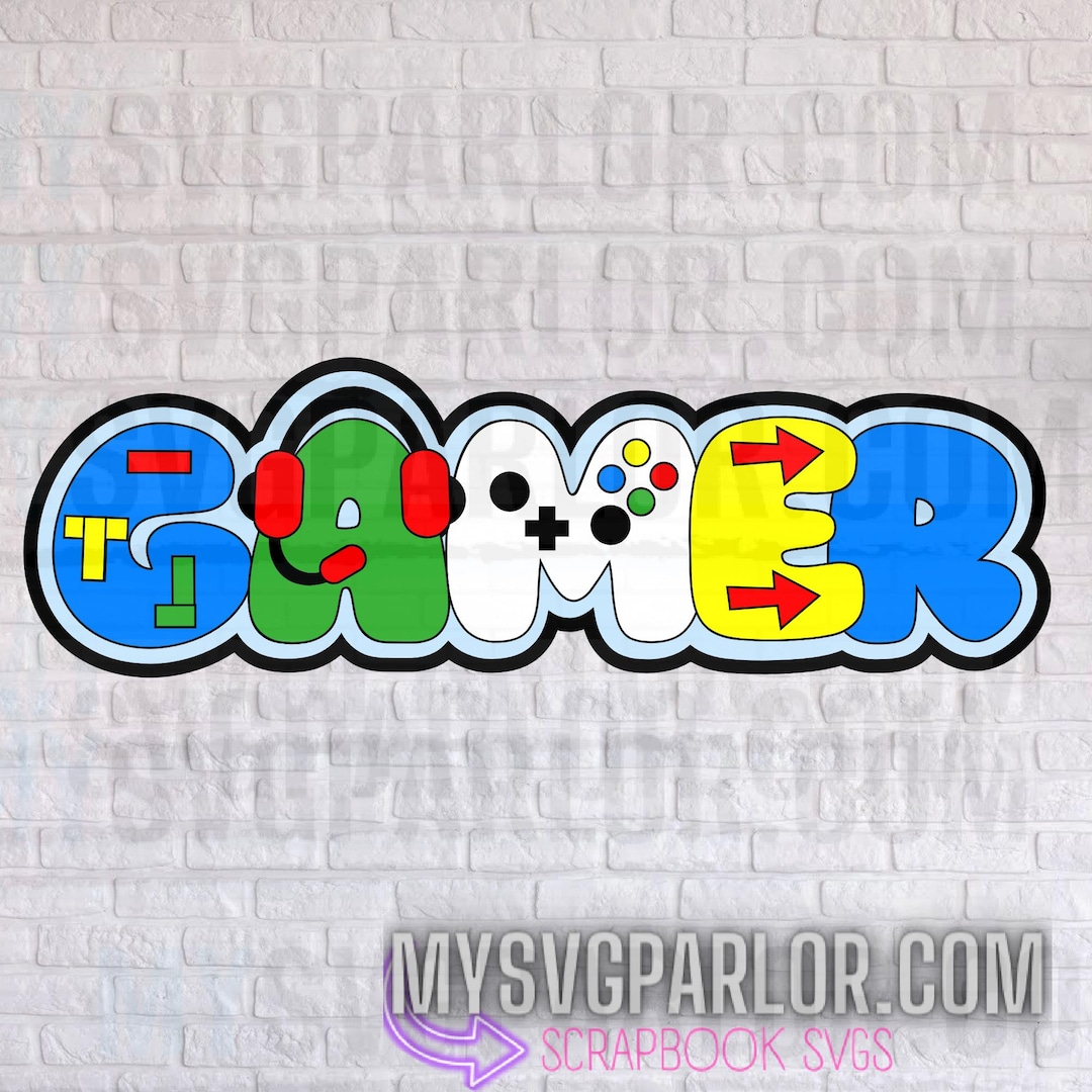 SVG Gamer Cutting File Title for Scrapbooking Cards and More Download ...