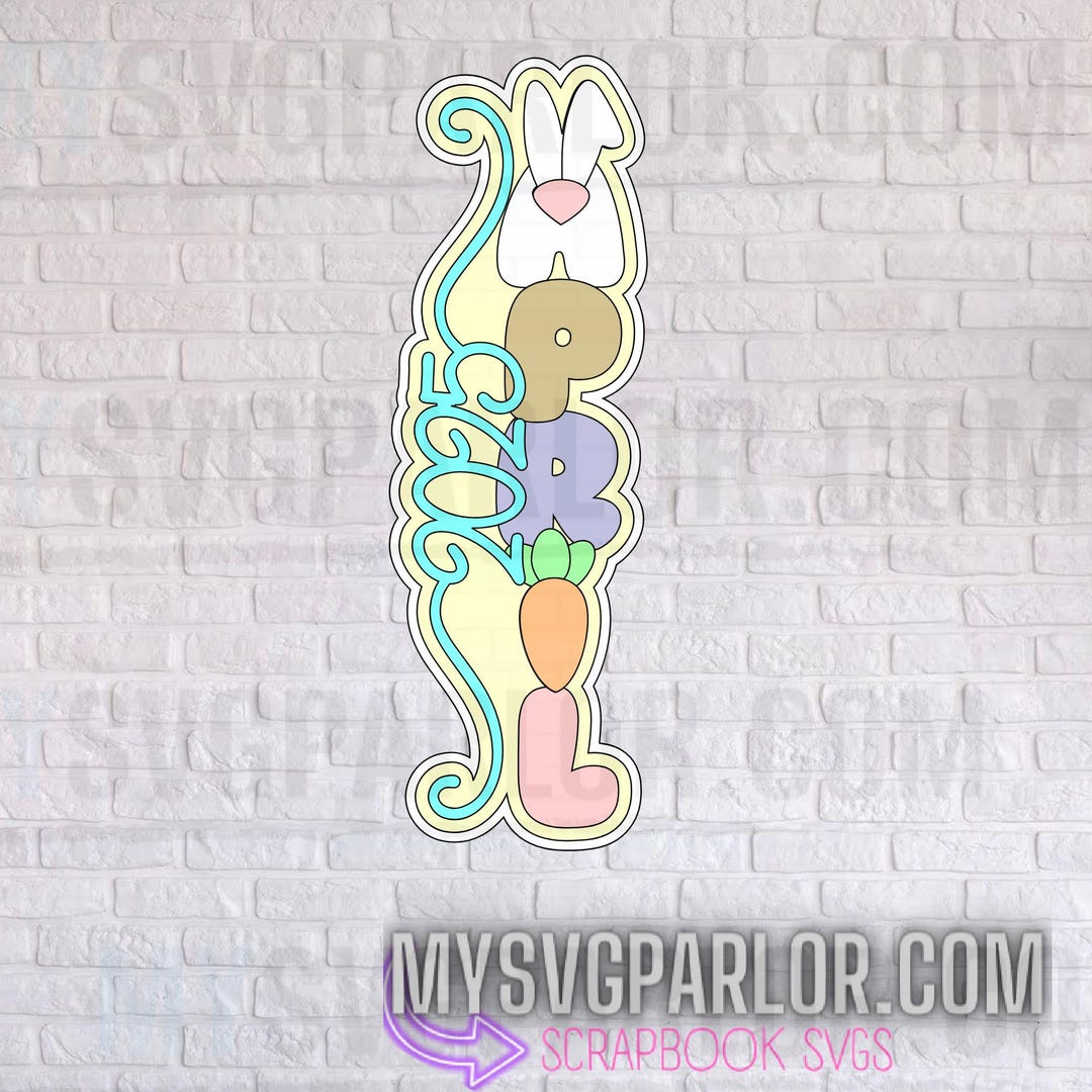 SVG 2025 April Cutting File Title Slimline Vertical Theme for ...