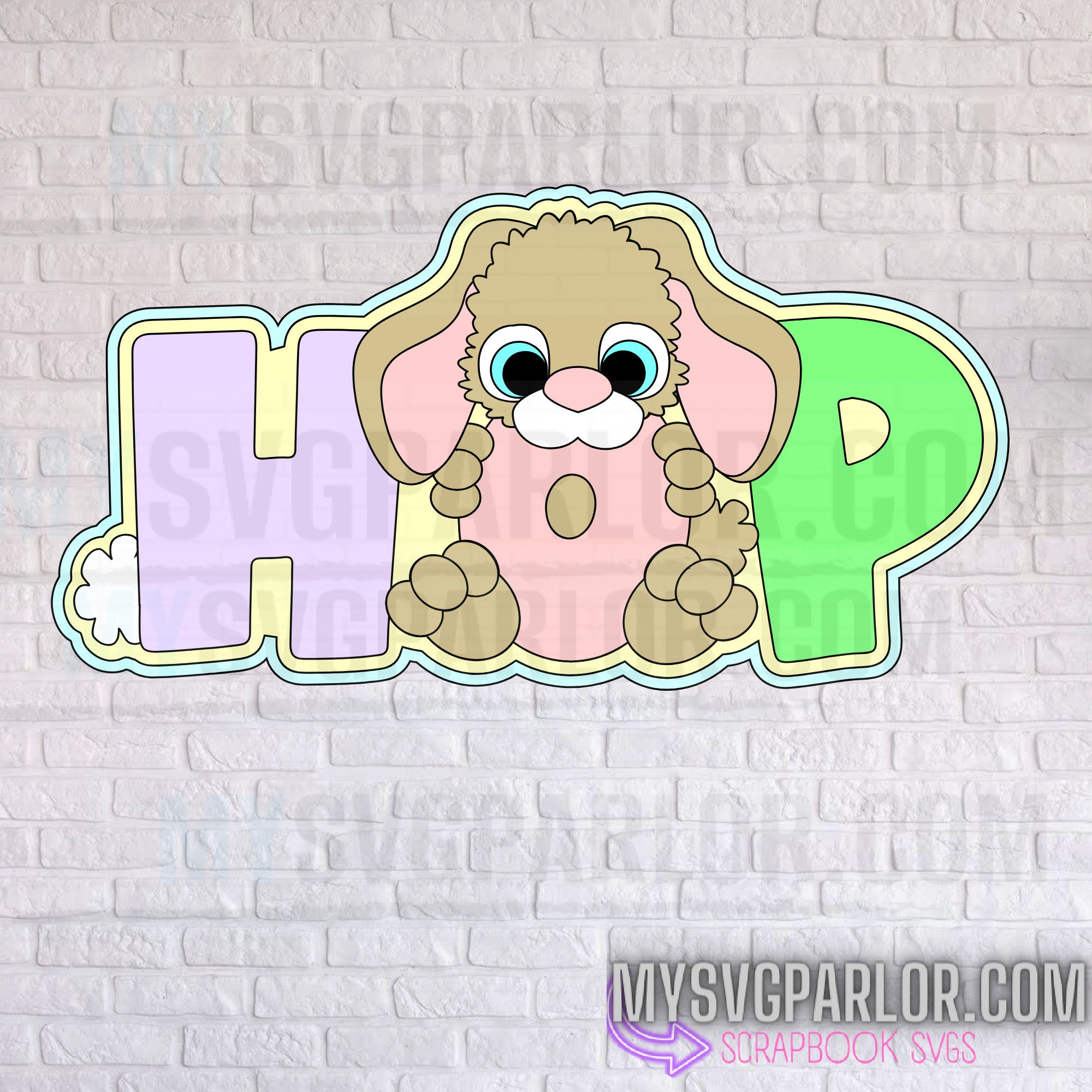 SVG Easter Hop Title Cutting File Title for Scrapbooking Cards and More ...