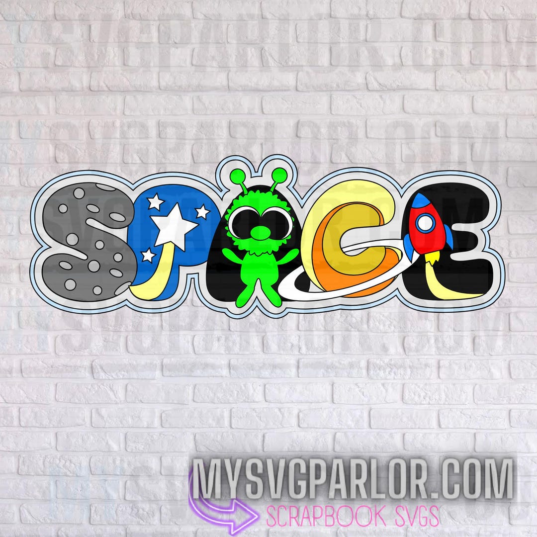 SVG Space SCRAPBOOK Title Cutting File Space Planets Kids Theme for ...