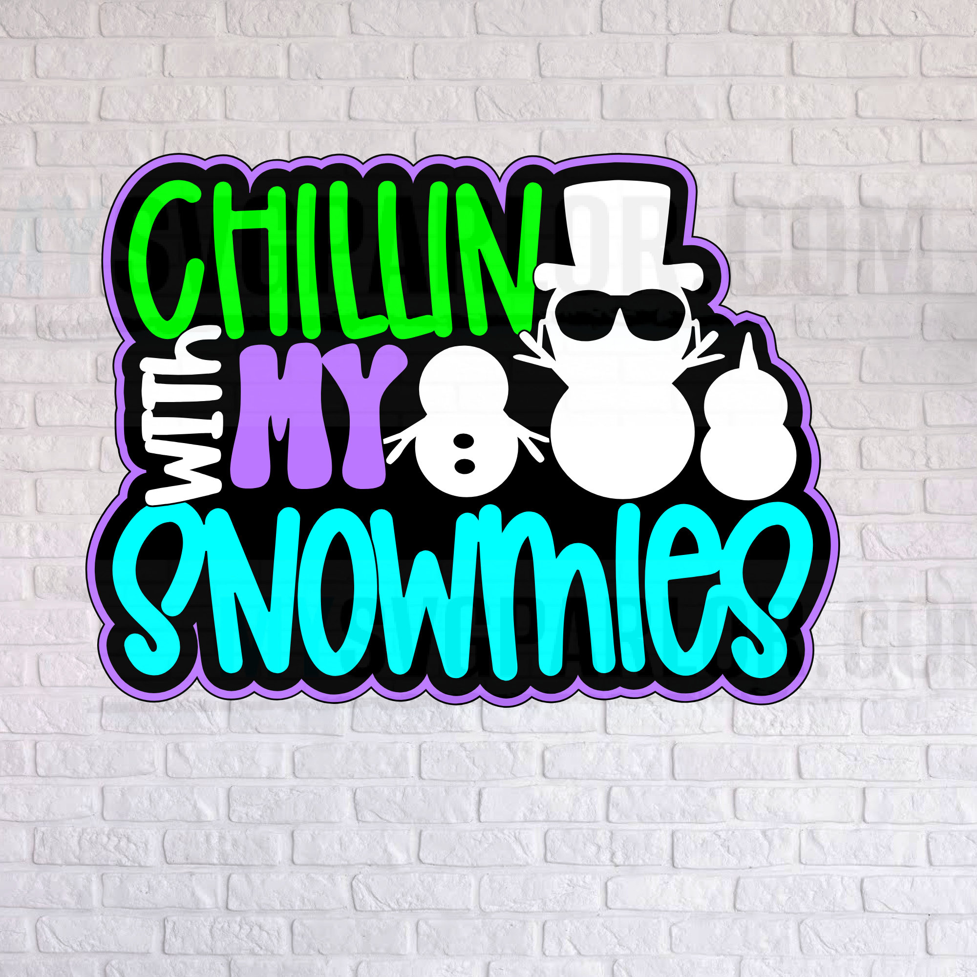 SVG Snowman Title chillin With My Snowmies Cutting - Etsy