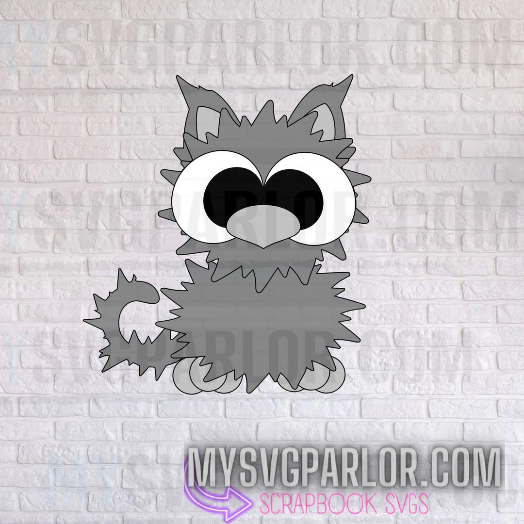 SVG Frazzled Cat Cutting File for Crafts Scrapbooking Download File ...