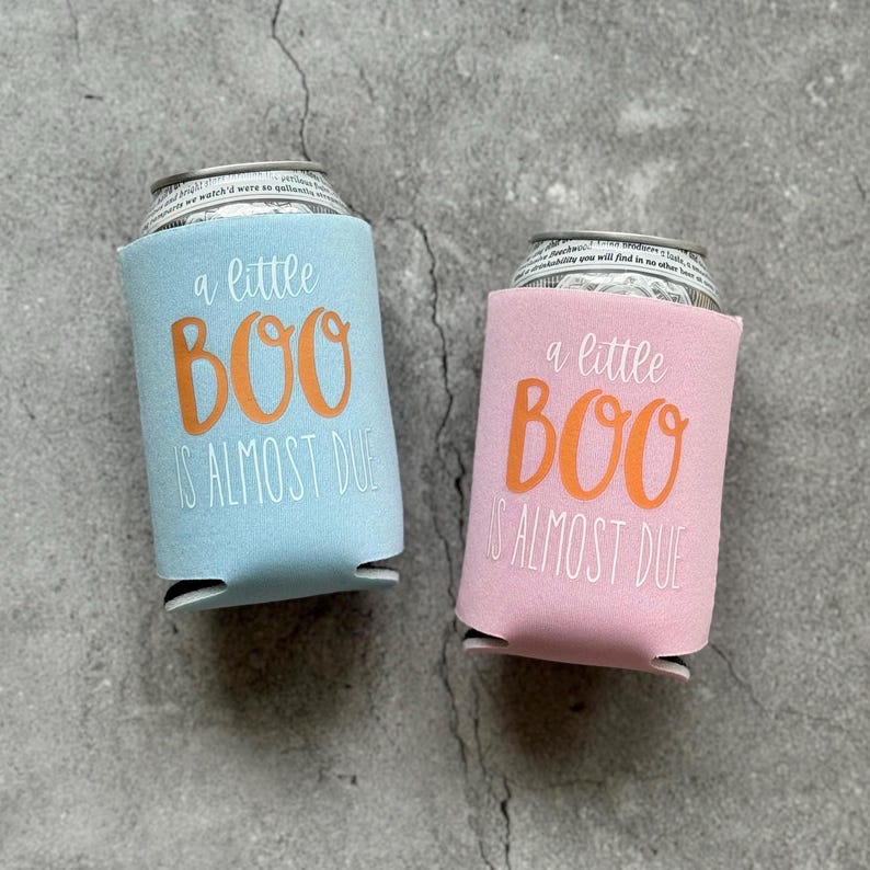 A Little Boo is Almost Due Can Coolers: Halloween Baby Shower Favors - Etsy