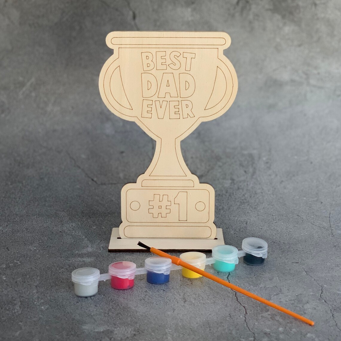 Best Dad Ever Trophy DIY Painting Kit for Father's Day | Etsy