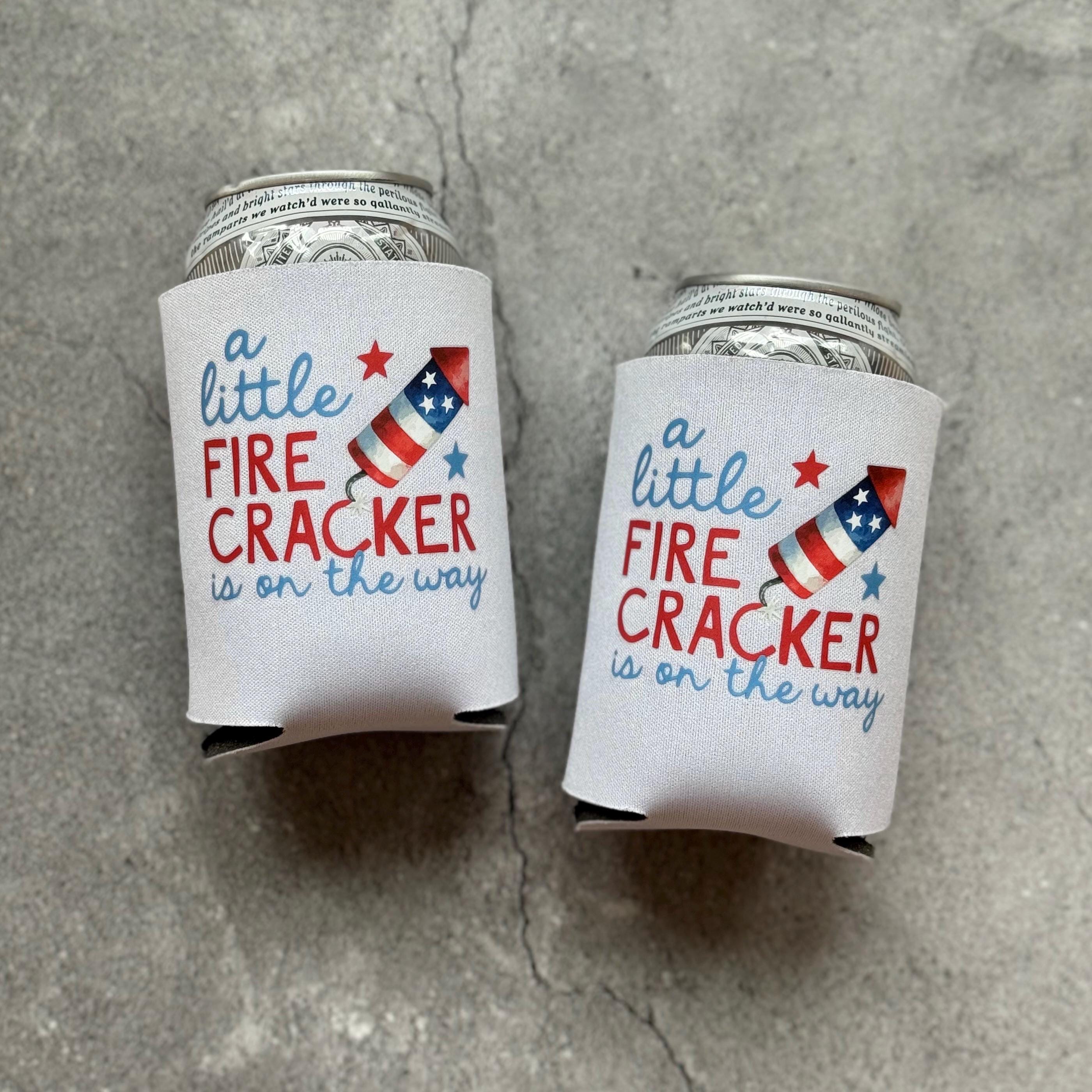A Little Firecracker is on the Way Patriotic Baby Shower Can Coolers - Etsy