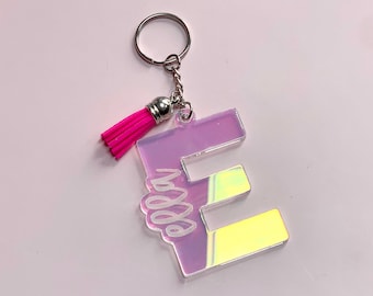 Clear Acrylic Custom Name Initial Keychain - Etsy