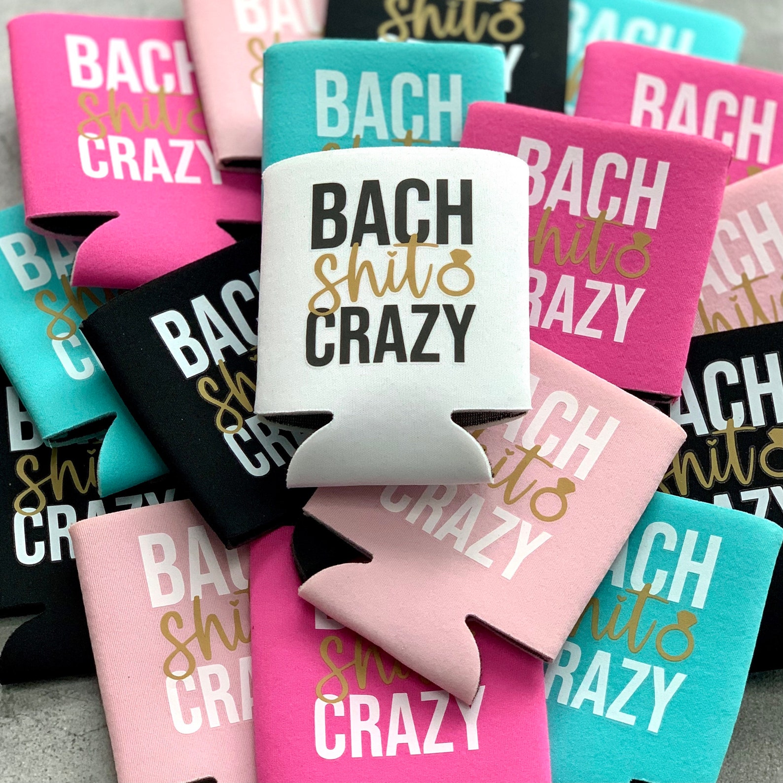Bach Shit Crazy Bachelorette Party Can Coolers - Etsy