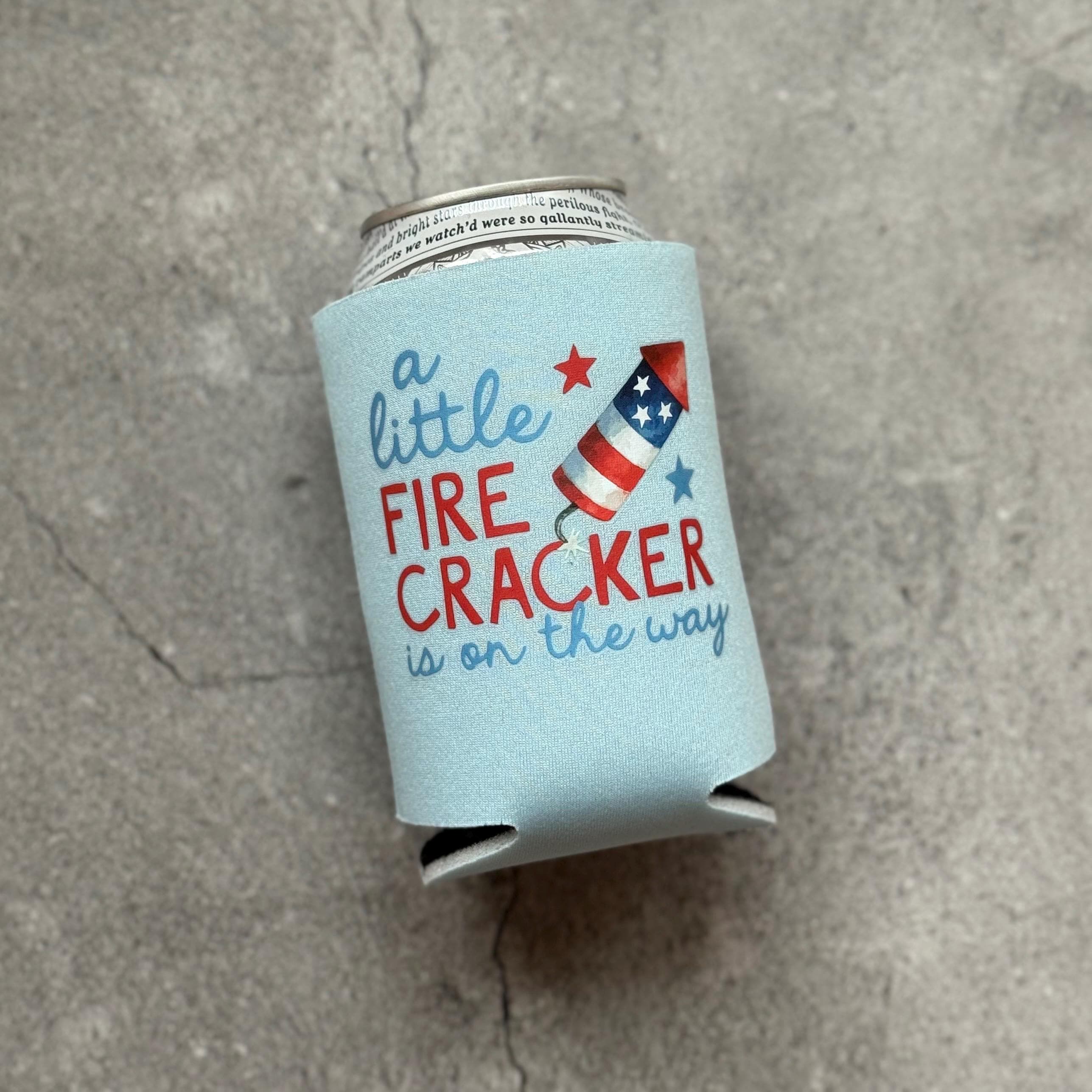 A Little Firecracker is on the Way Patriotic Baby Shower Can Coolers - Etsy